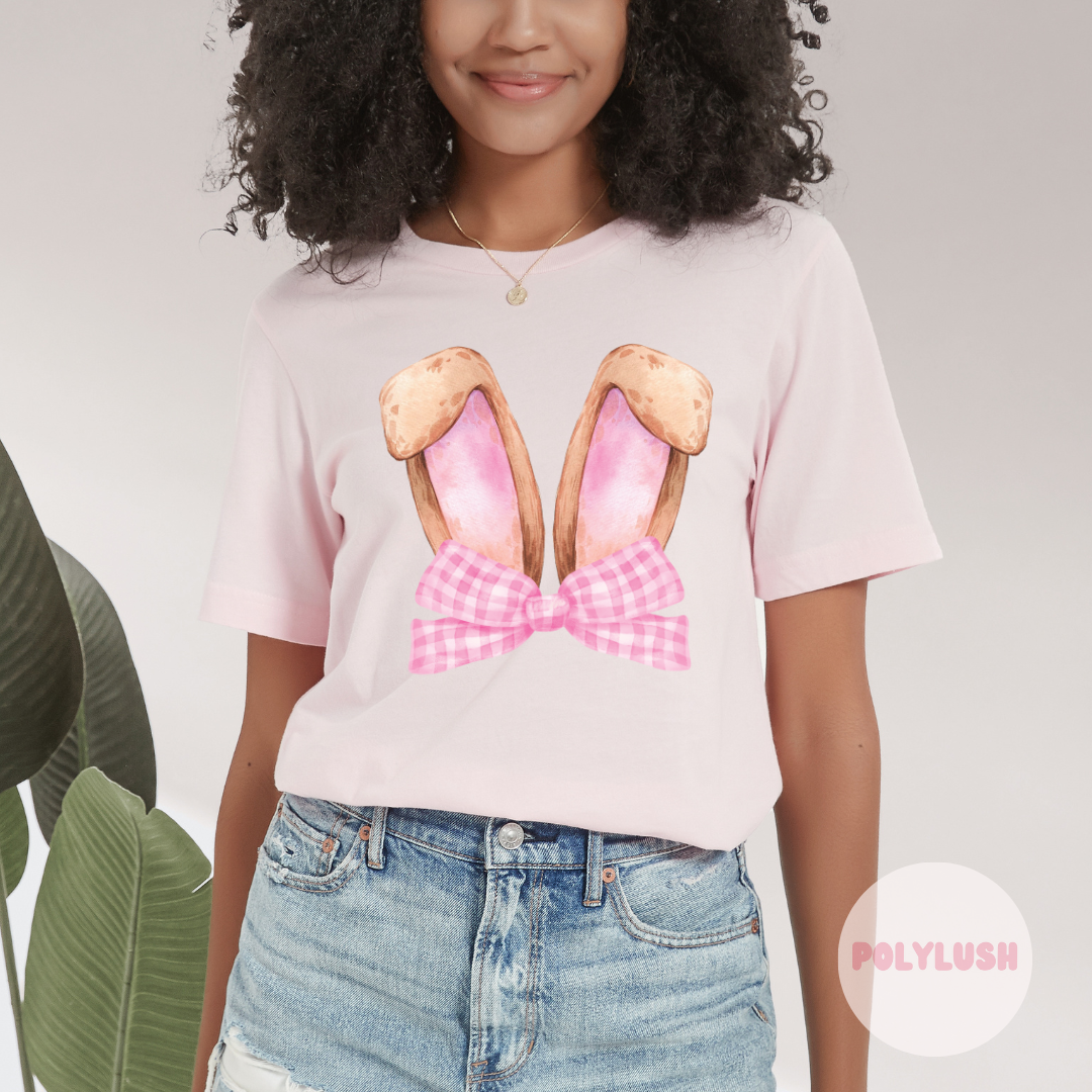 Plaid Bow Bunny Ear DTF Transfer – Polylush