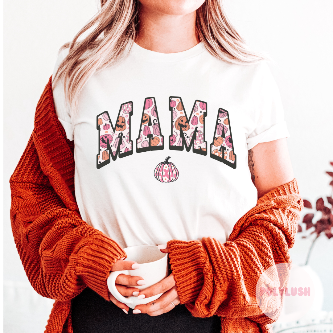MAMA, Fall Pumpkins DTF Transfer – Polylush