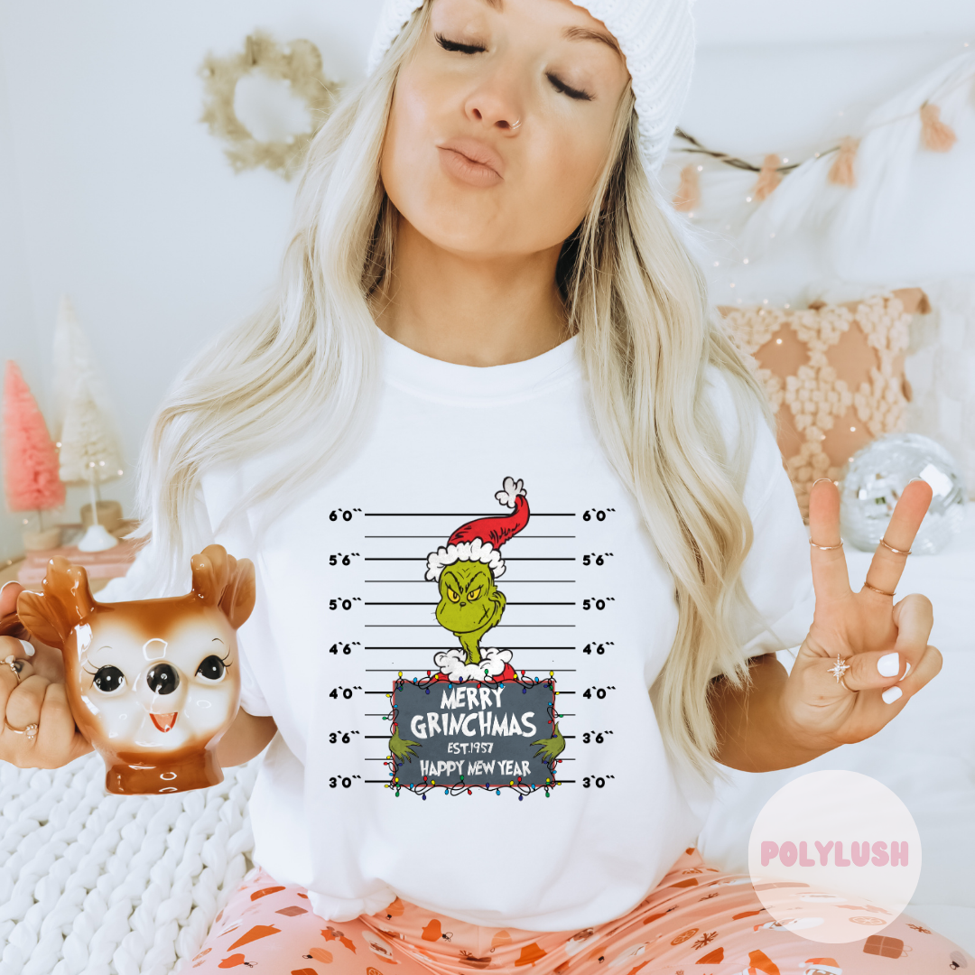 Grinch Mugshot DTF Transfer – Polylush