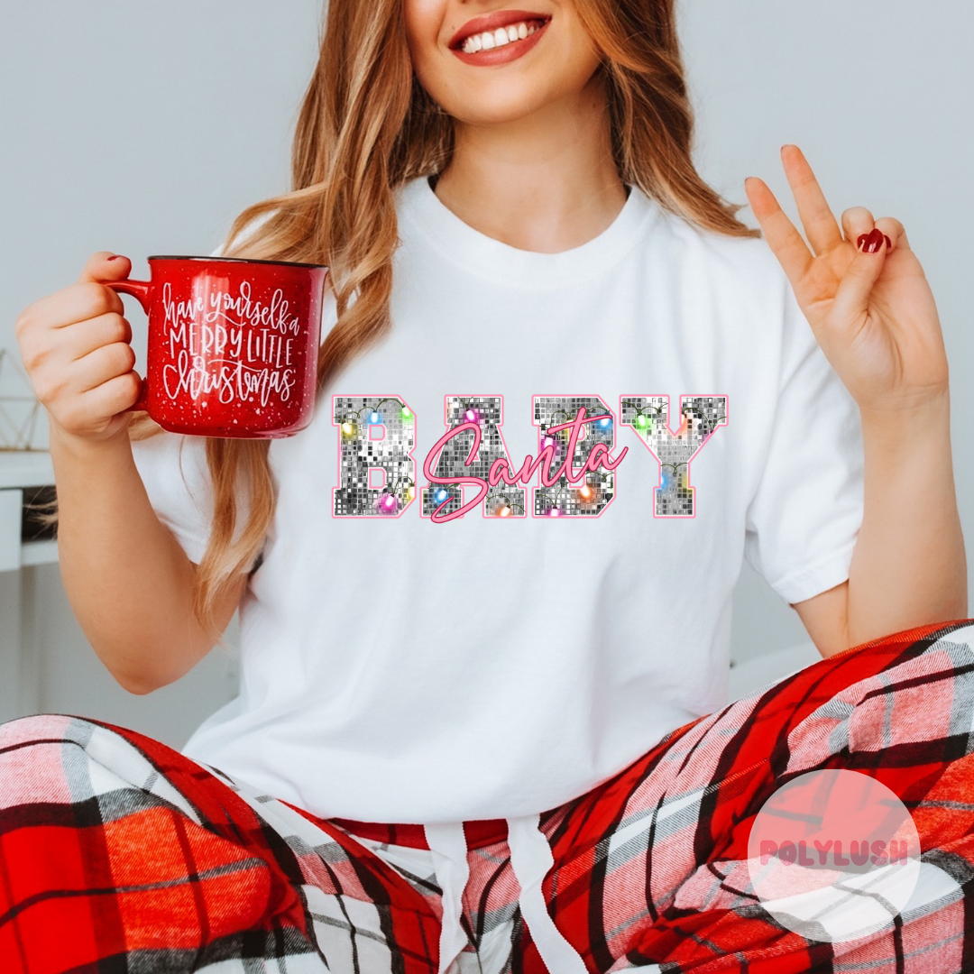 Glitter Santa Baby DTF Transfer – Polylush