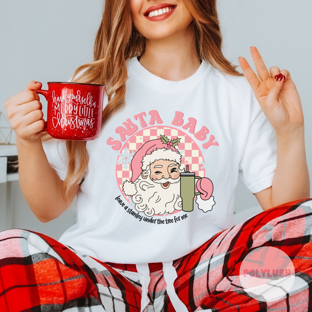 Pink Santa Baby Stanly DTF Transfer – Polylush