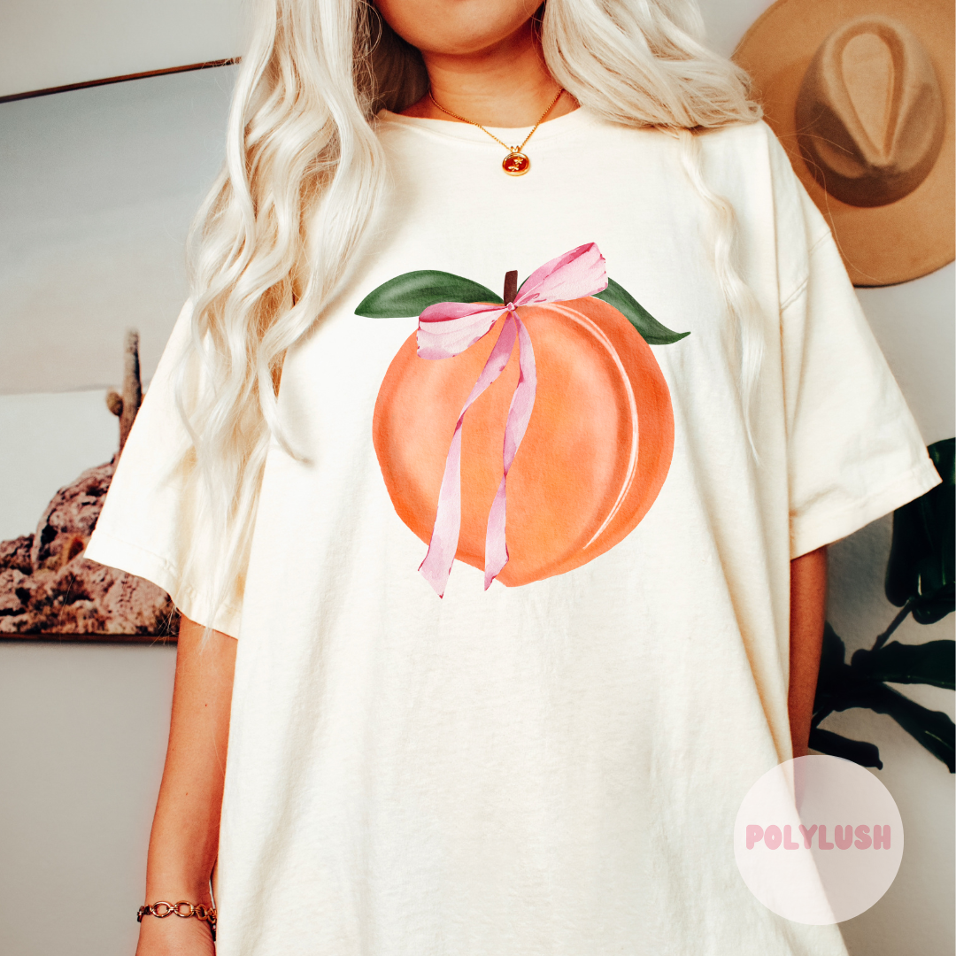 Peach Bow DTF Transfer – Polylush