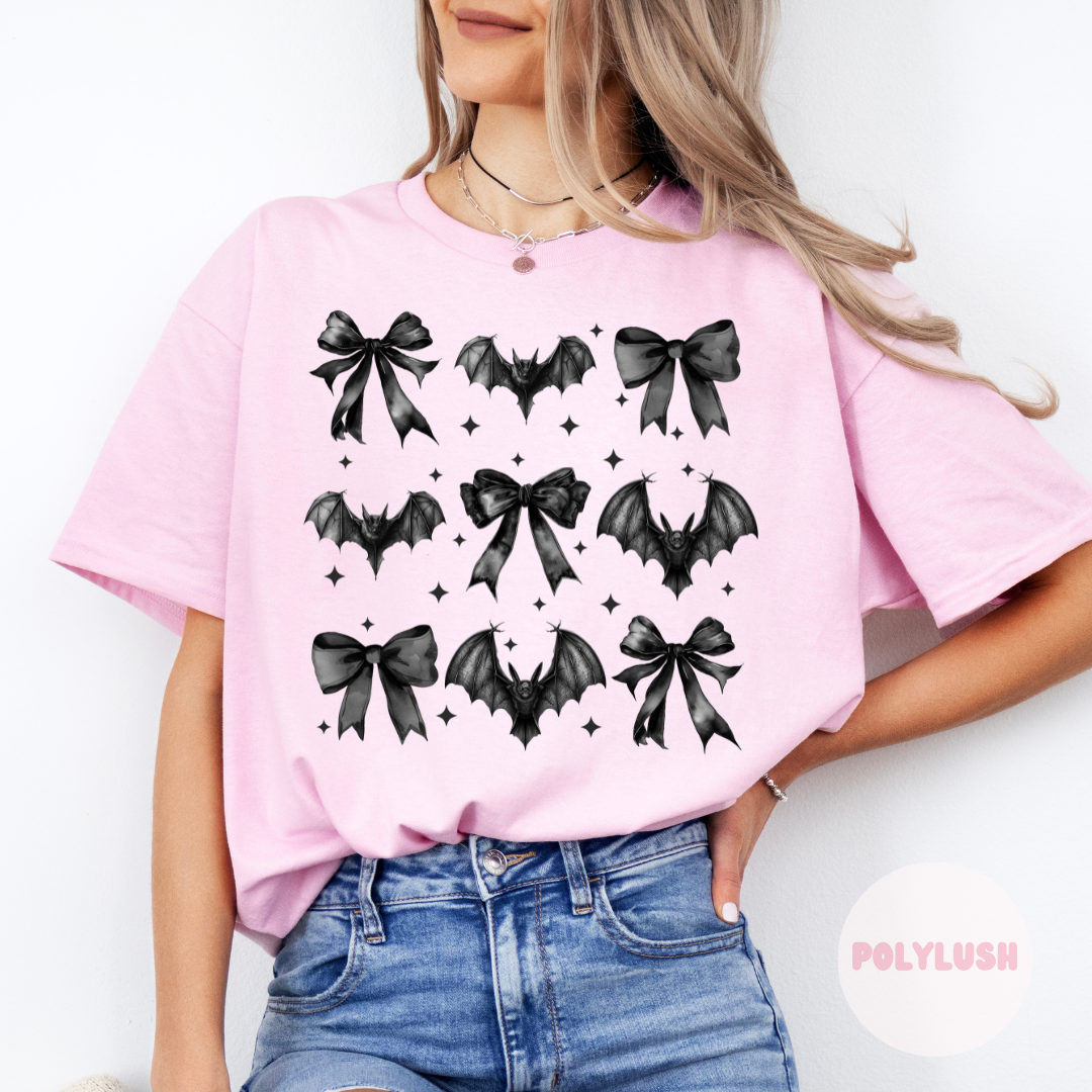 Black Bat Bows DTF Transfer – Polylush