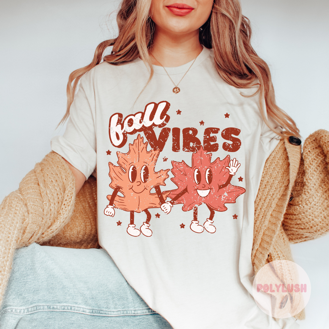 Fall Vibes, Fall Leaves DTF Transfer – Polylush