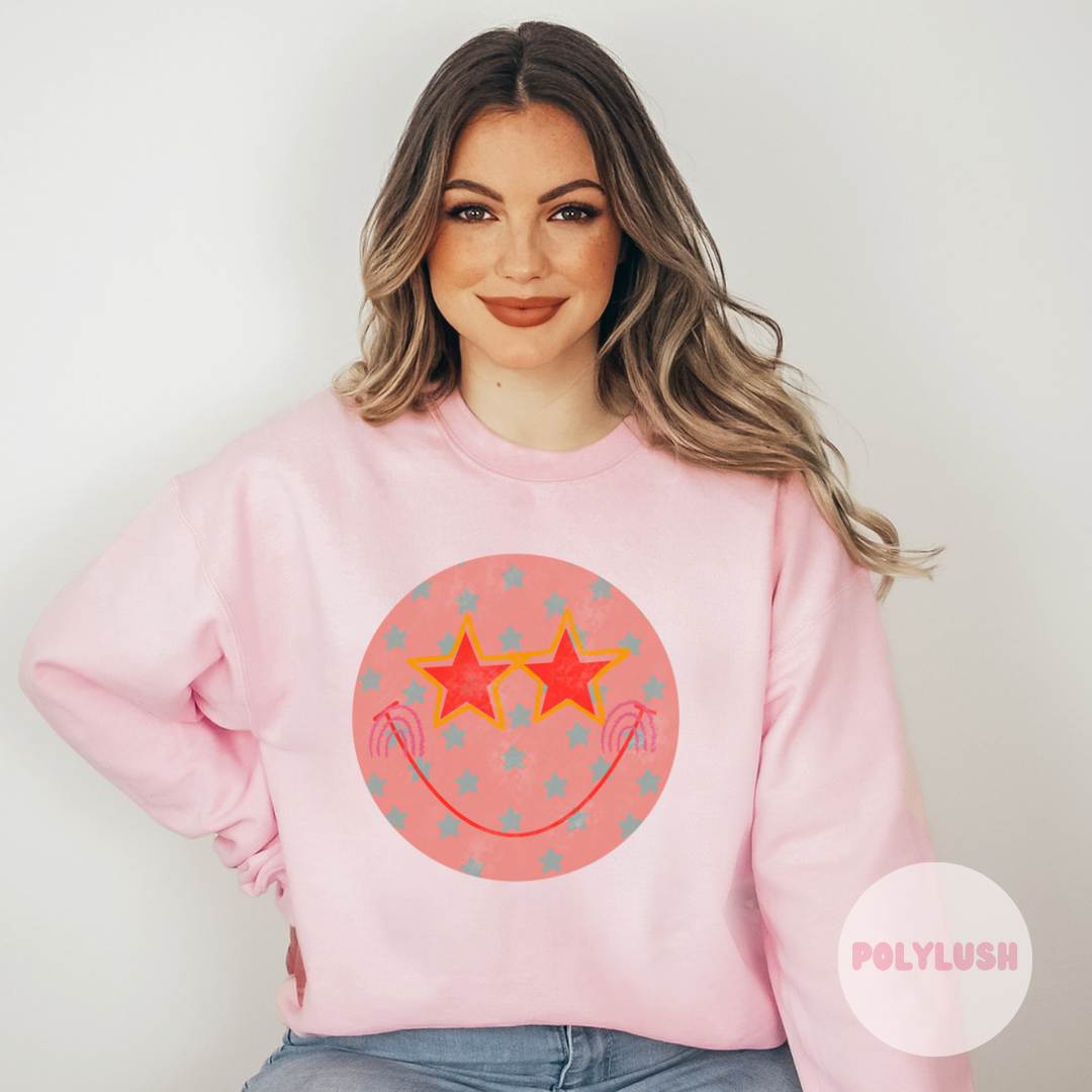Rainbow Star Smiley Face DTF Transfer – Polylush
